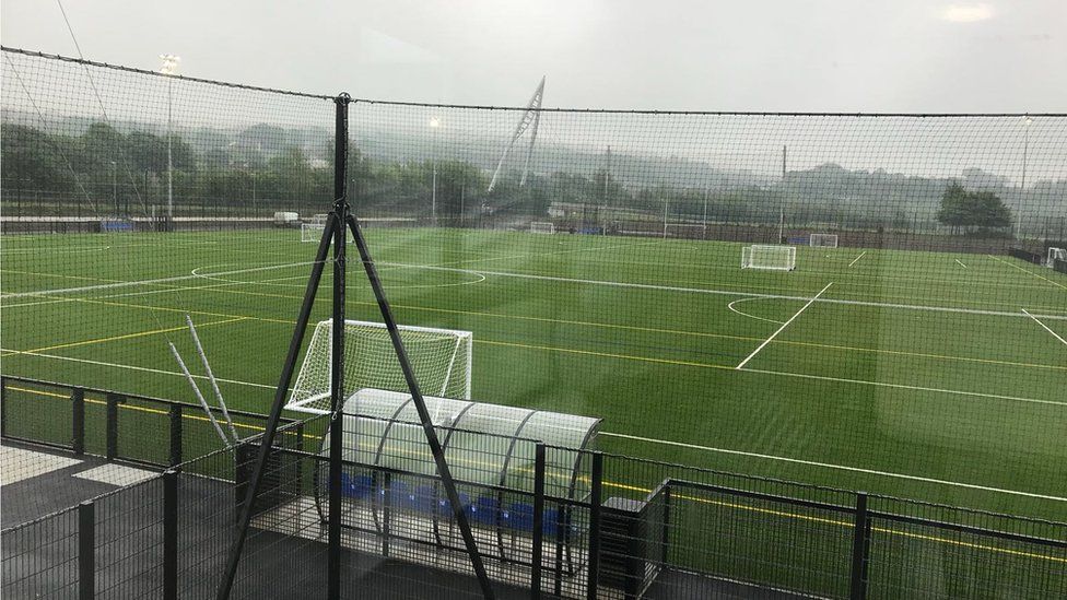 Strabane's new synthetic pitch officially opens - BBC News