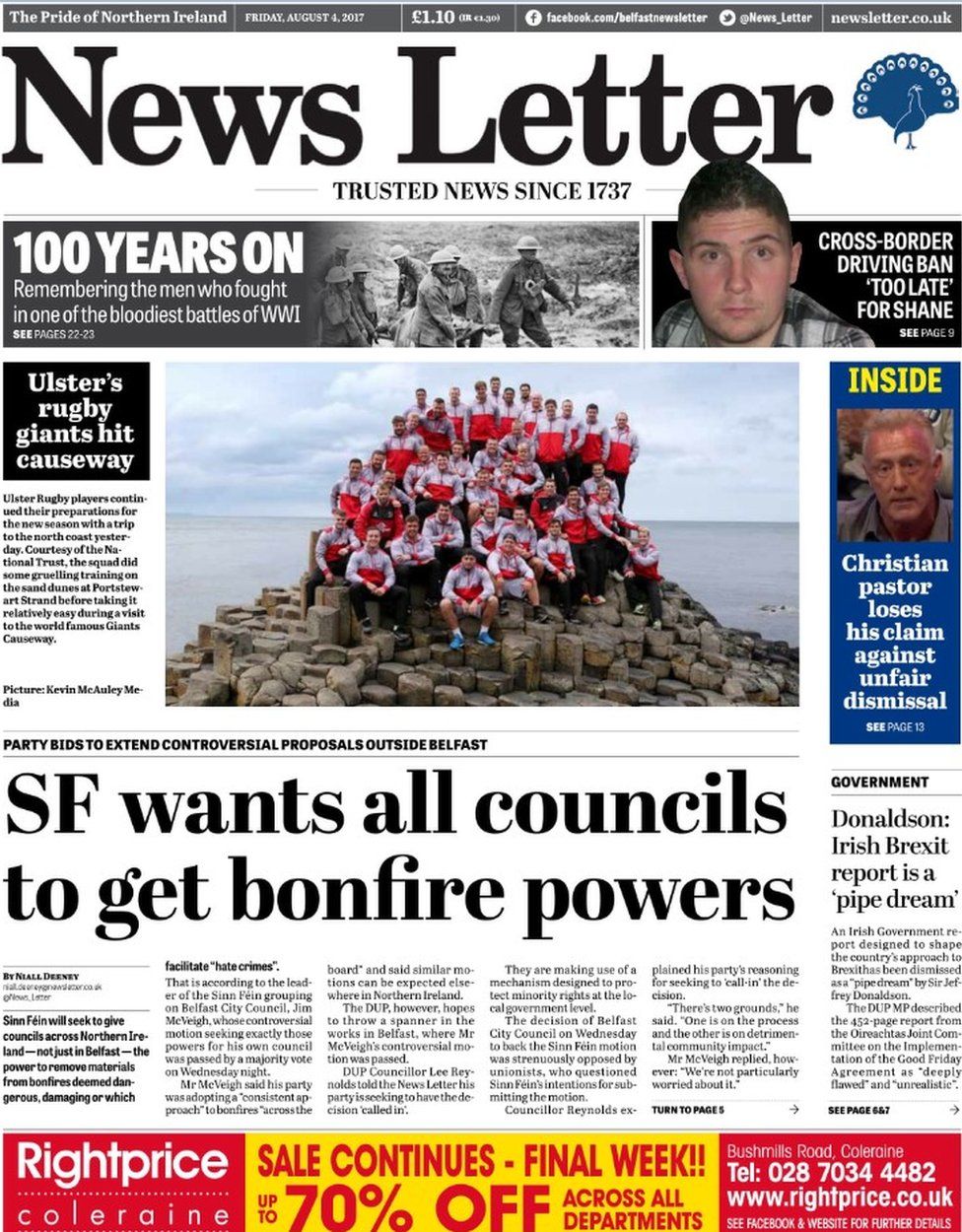 NI newspaper review: Secret tapes and having baby at 61 - BBC News