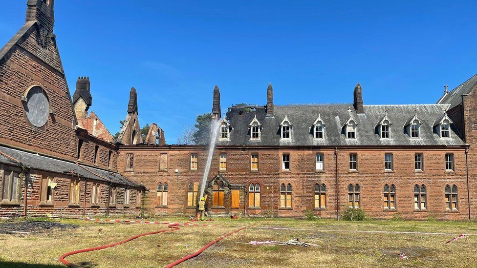 Scale of Dumfries convent blaze damage begins to emerge - BBC News