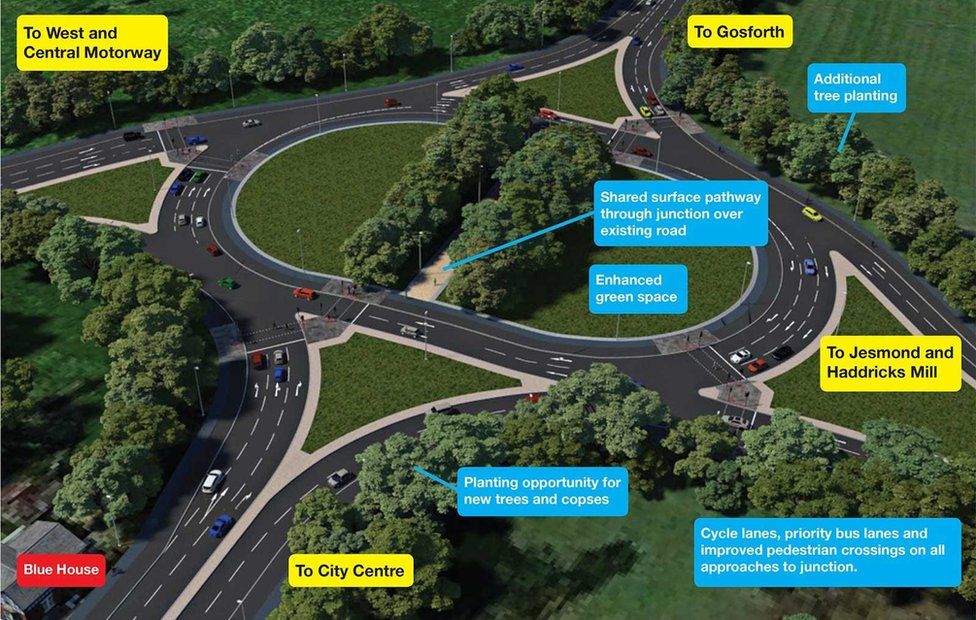 Blue House roundabout plan 'over the top' say residents - BBC News