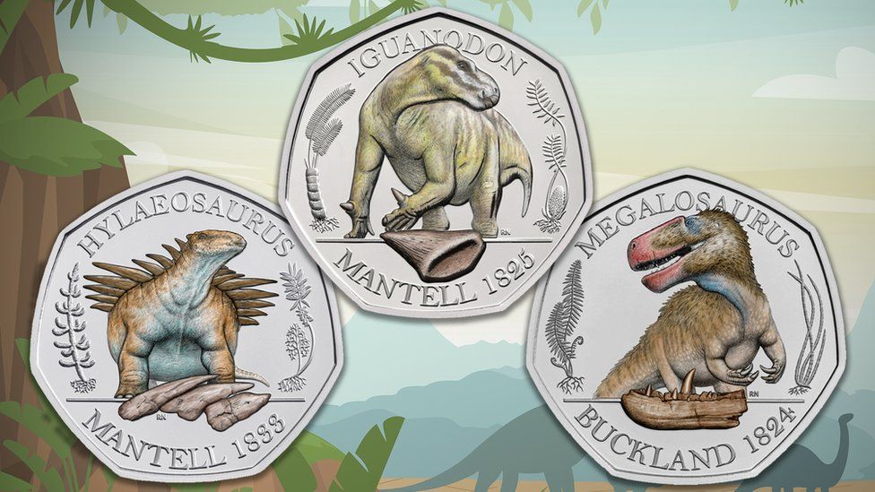 Royal Mint launches first-ever augmented reality dinosaur coins - BBC ...