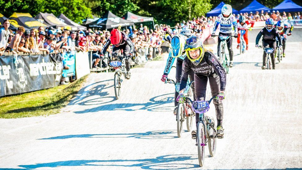 Manchester BMX Club hosts 1,000 racers for national competition - BBC News