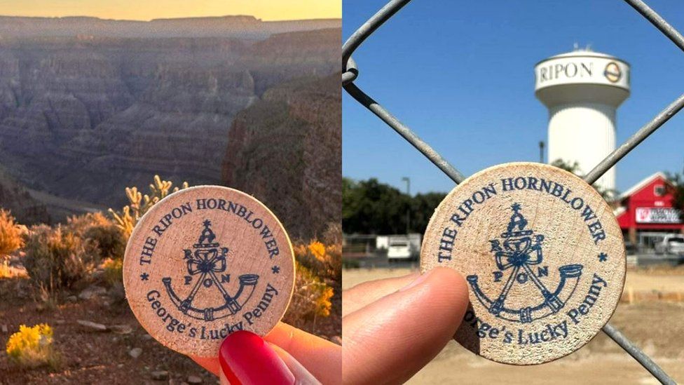 Ripon's hornblower tribute coins on a global journey - BBC News