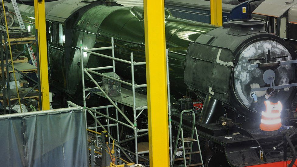 Flying Scotsman restoration completed with BR colours restored - BBC News