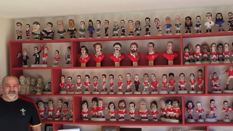Rugby superfan amasses £100k Groggs figure collection - BBC News