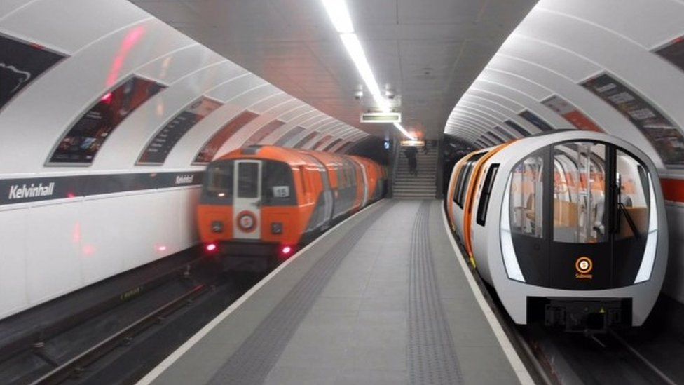 New trains unveiled for Glasgow Subway system - BBC News