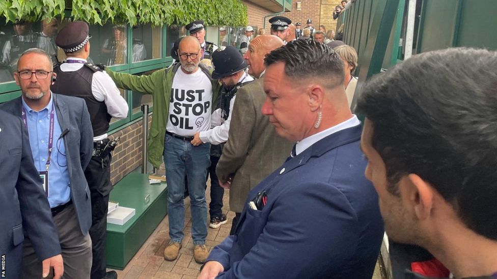 Wimbledon 2023: Just Stop Oil protesters interrupt play twice, jigsaws ...