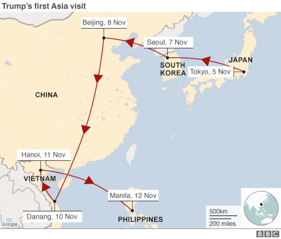 Trump in Asia: A beginner's guide to trade, threats and tweets - BBC News