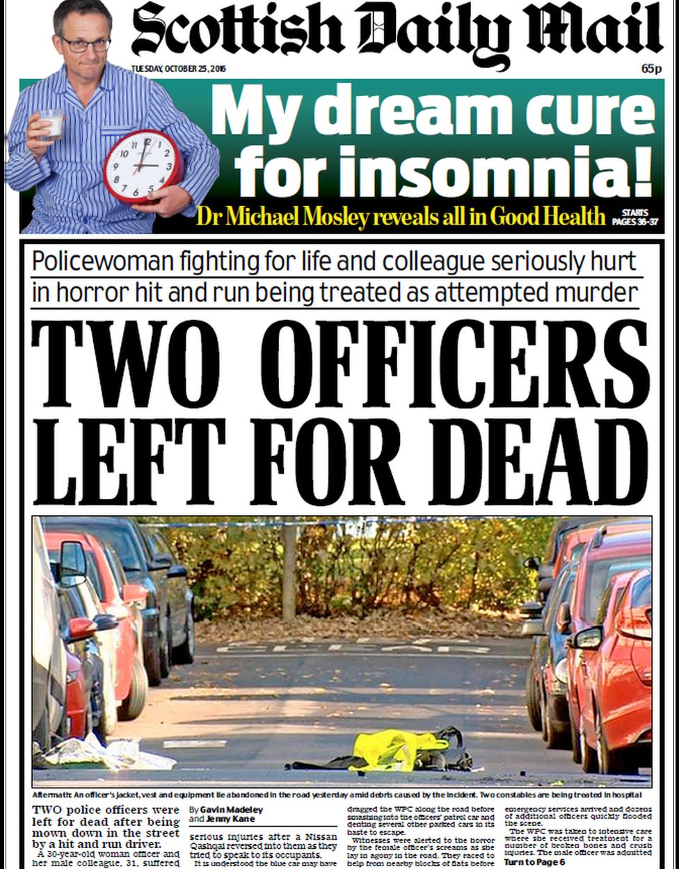 Scotland's papers: Brexit talks and officers 'left for dead' - BBC News