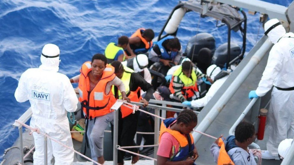 LÉ Róisín: Irish naval ship rescues 111 migrants and recovers two ...