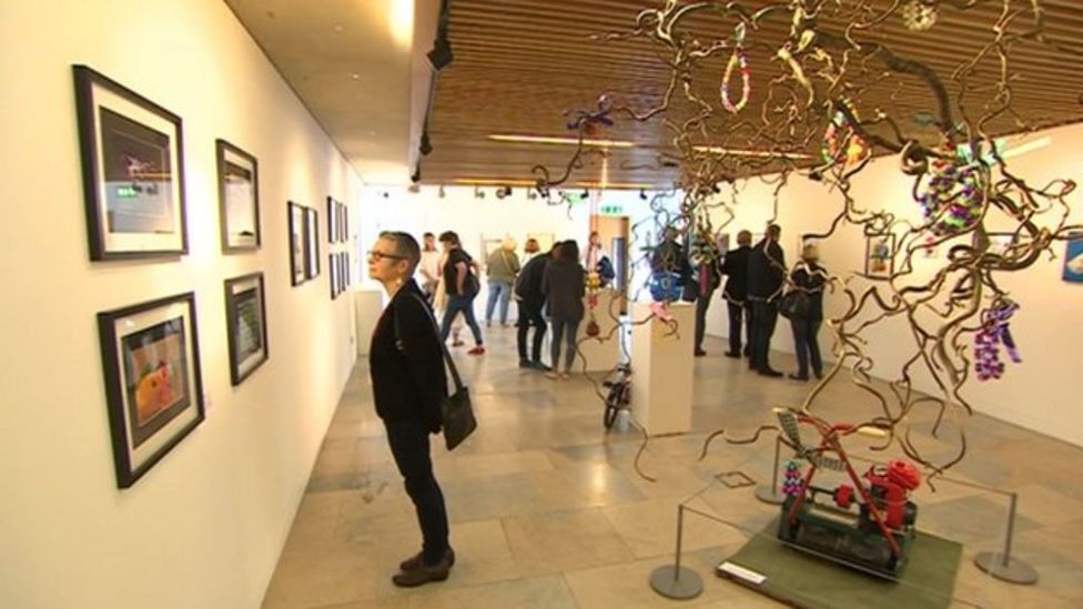 Secure unit children's art on show in Lincoln - BBC News