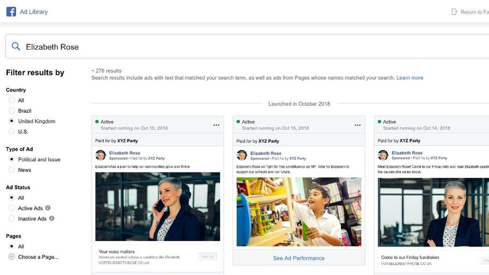 Facebook tool makes UK political ads 'transparent' - BBC News