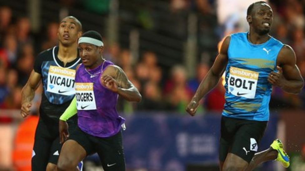 Usain Bolt wins 100m at London 2012 Anniversary Games - BBC Sport