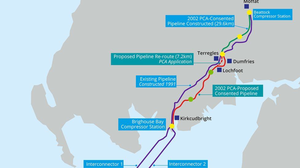 Cluden to Brighouse Bay gas pipeline past halfway mark - BBC News
