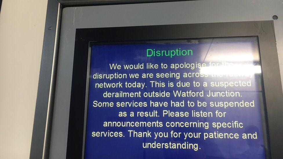 Two hurt as train derailed in flood landslide near Watford Junction ...