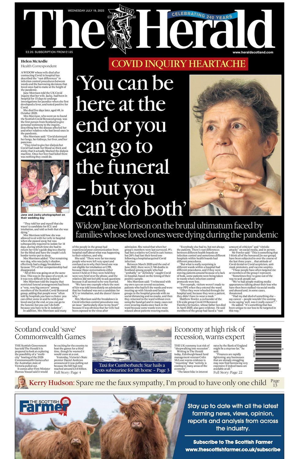 Scotland's papers: Alcohol unit 'price hike shock' and A9 safety call ...