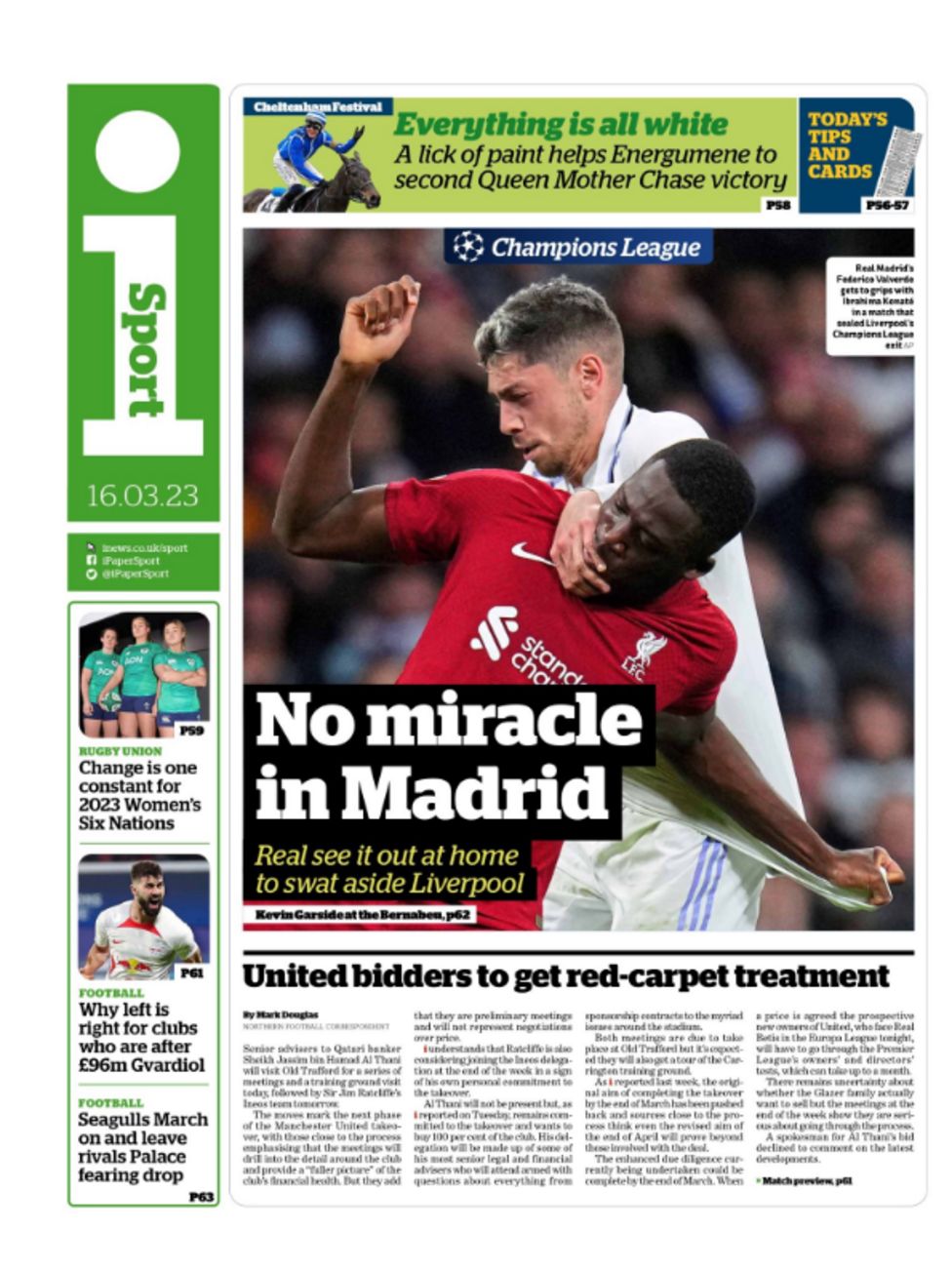 thursday back pages - BBC Sport