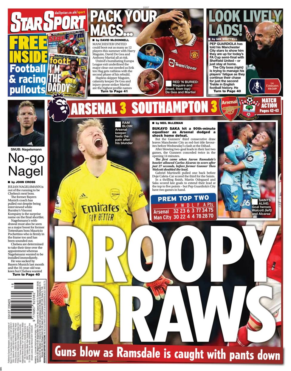 Saturday's back pages - BBC Sport