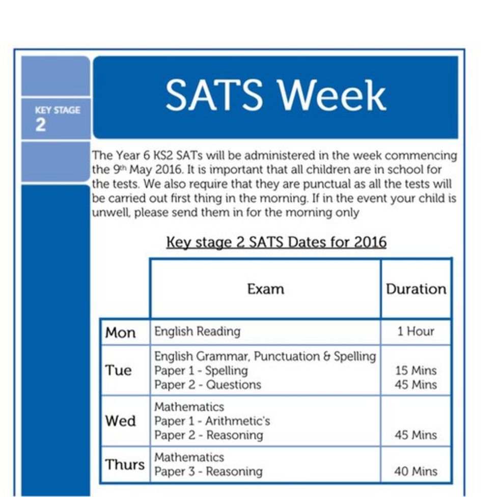 Sats: 'I've told my son not to worry' - BBC News