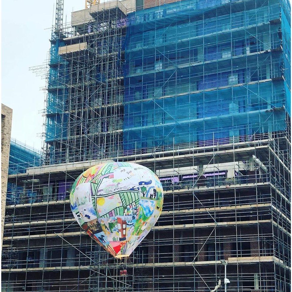 Balloon artwork to take to the skies above London's Thamesmead - BBC News