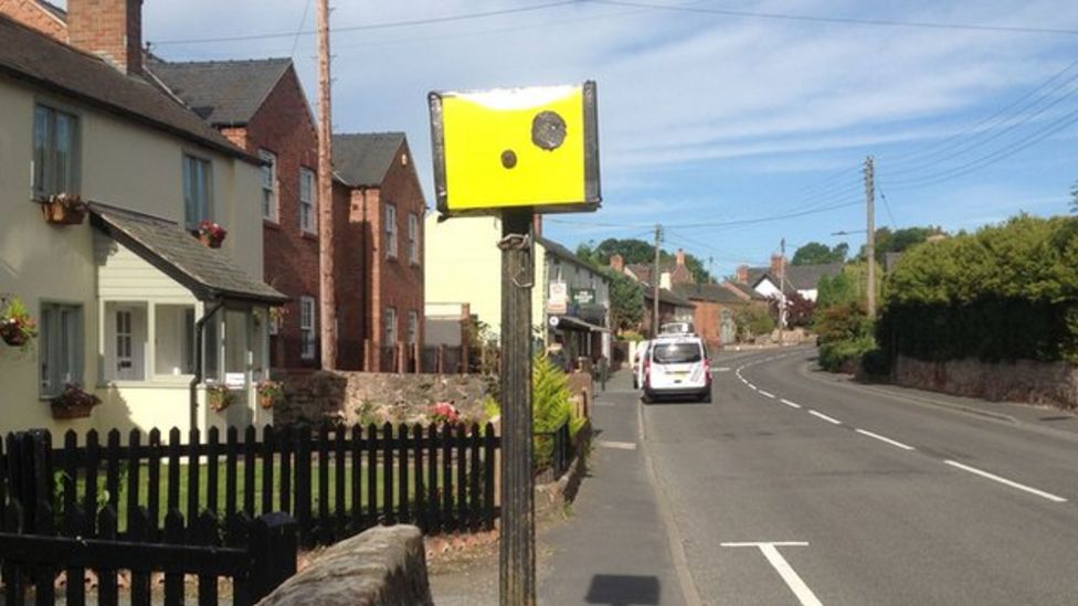 Knockin village fake speed camera vanishes - BBC News