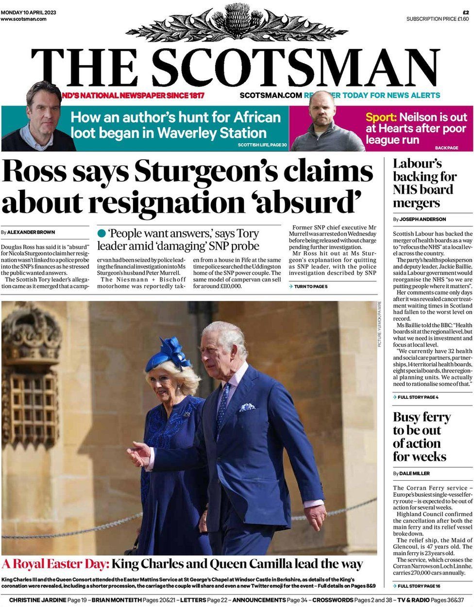 Scotland's papers: Call for answers over SNP probe and NHS in crisis ...