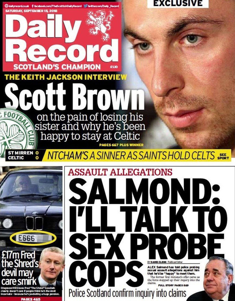Scotland's papers: Alex Salmond police probe - BBC News