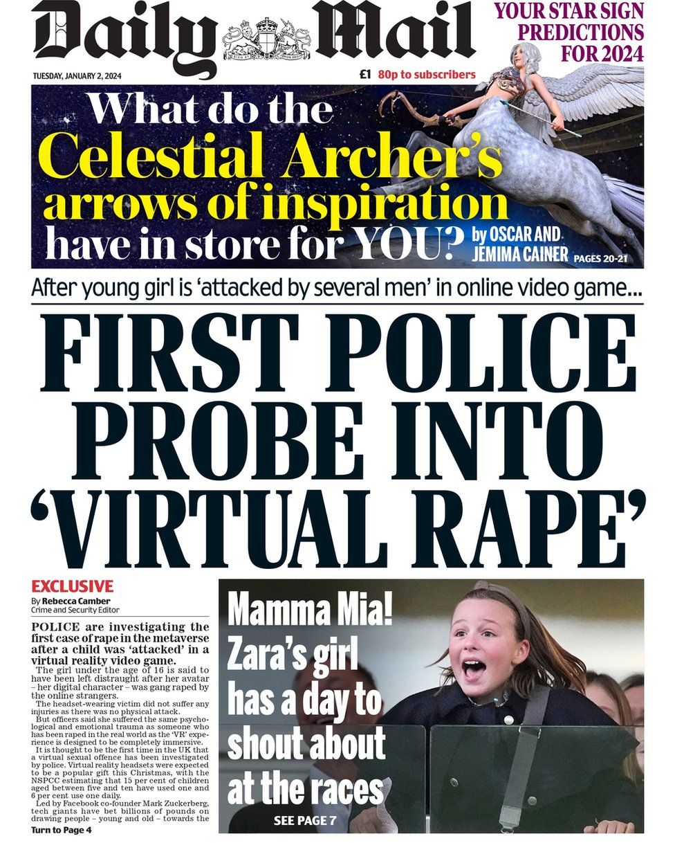 Newspaper headlines: Cost of Red Sea attacks and 'virtual rape ...