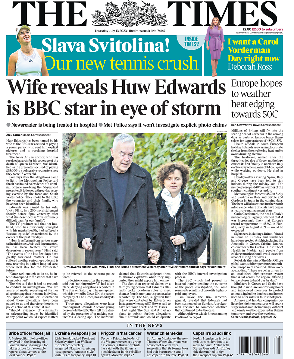 'BBC star in hospital' and 'big drop in US inflation' - BBC News