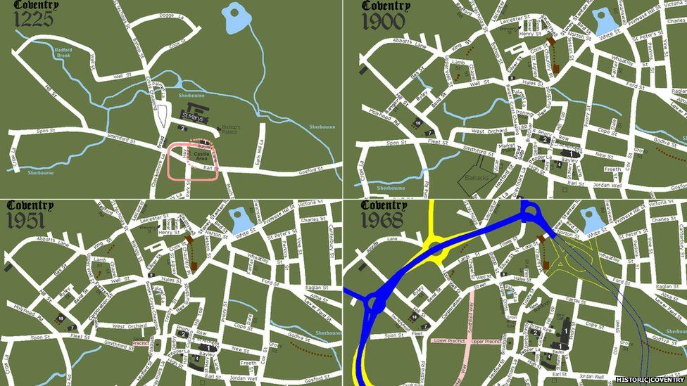 Tracing the hidden River Sherbourne under Coventry - BBC News
