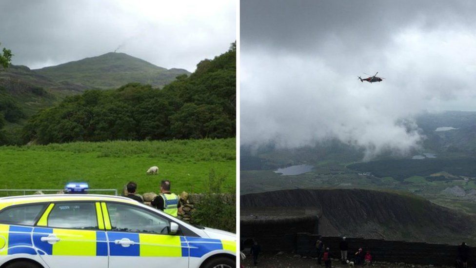 RAF helicopter fire on Snowdonia peak after technical issue - BBC News