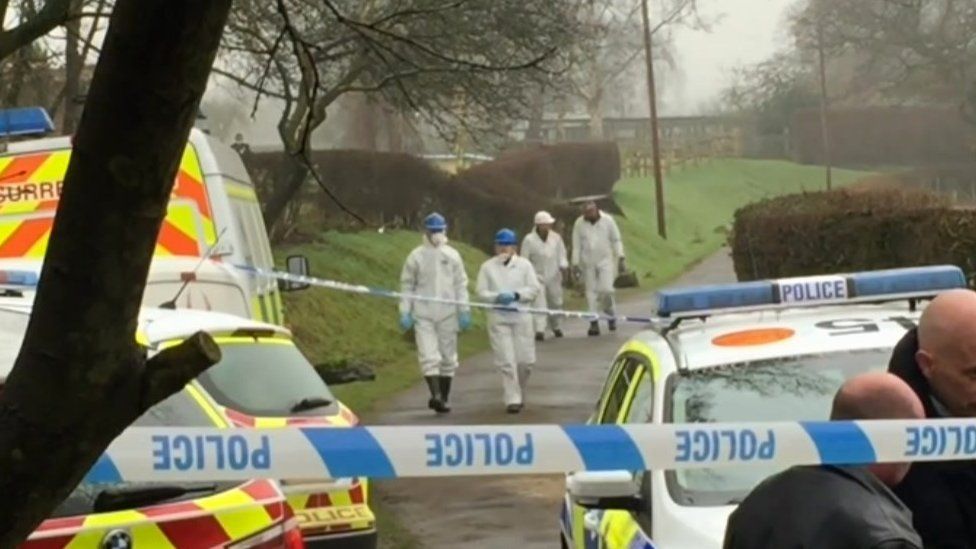 Child among three bodies found after Reigate house fire - BBC News