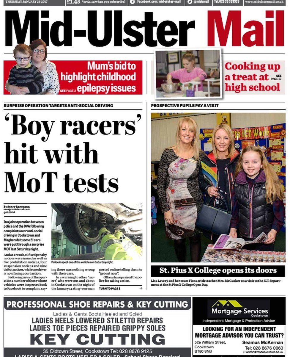 Weekly newspaper headlines: Surprise MOTs and the man who crossed ...