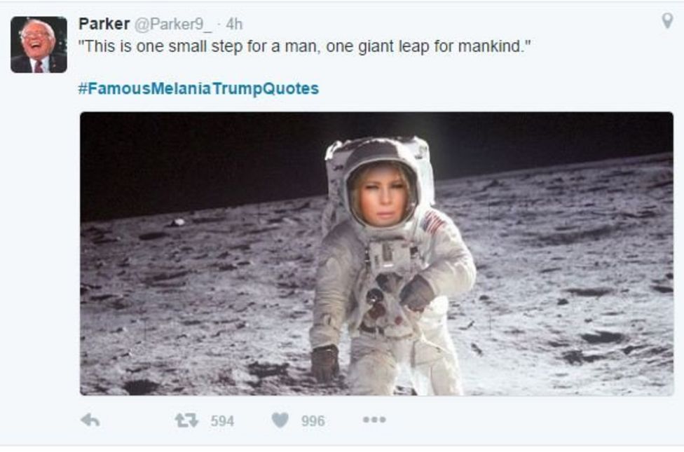 Mrs Trump's other famous quotes: "One small step for man..." - BBC News