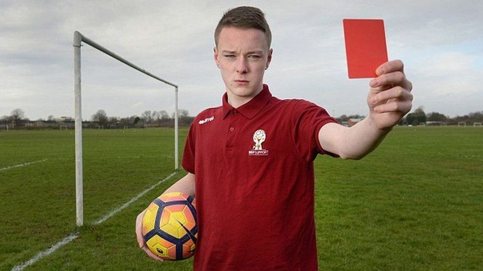 Teen referee's breakdown after football match abuse - BBC News