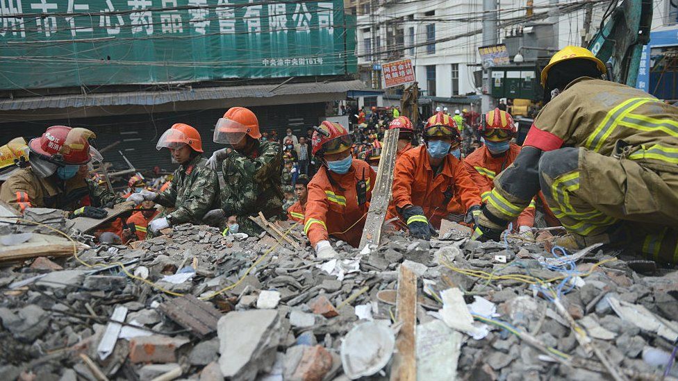 China building collapse kills at least 22 - BBC News