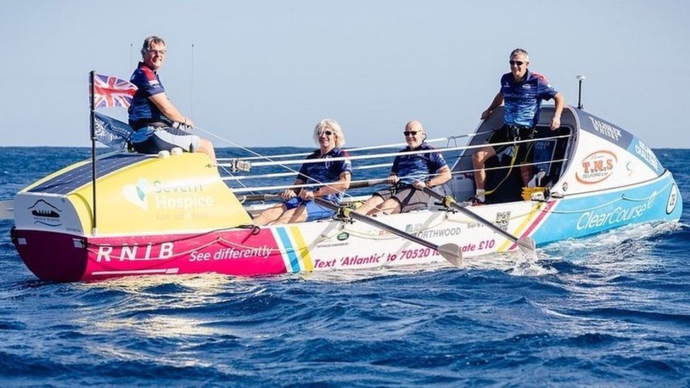 Wrekin Rowers complete ocean challenge across Atlantic - BBC News