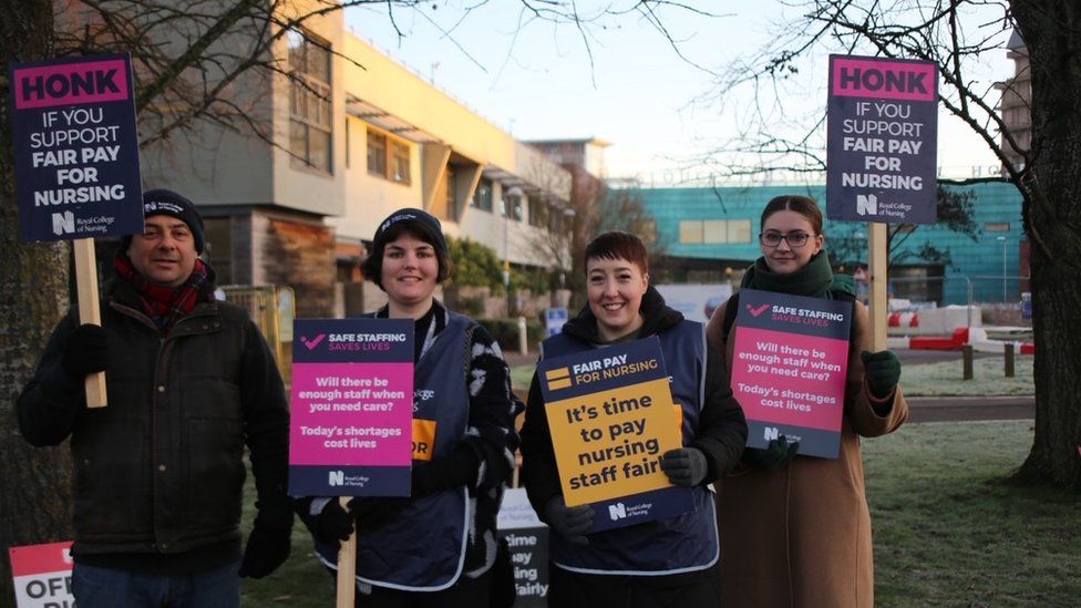 Nurses And Paramedics On Strike Across The West Bbc News