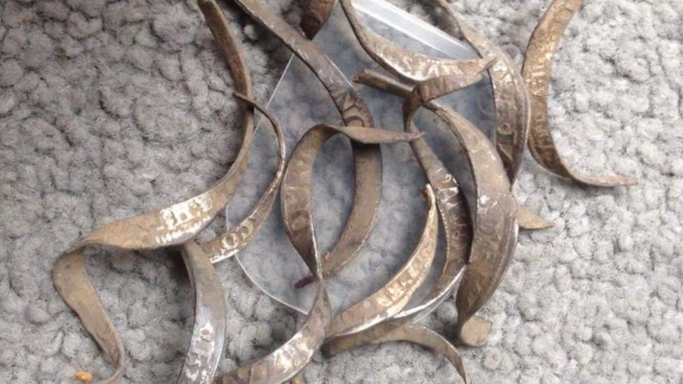 'Toenail Hoard' of 500 coin clippings found in Forest of Dean - BBC News
