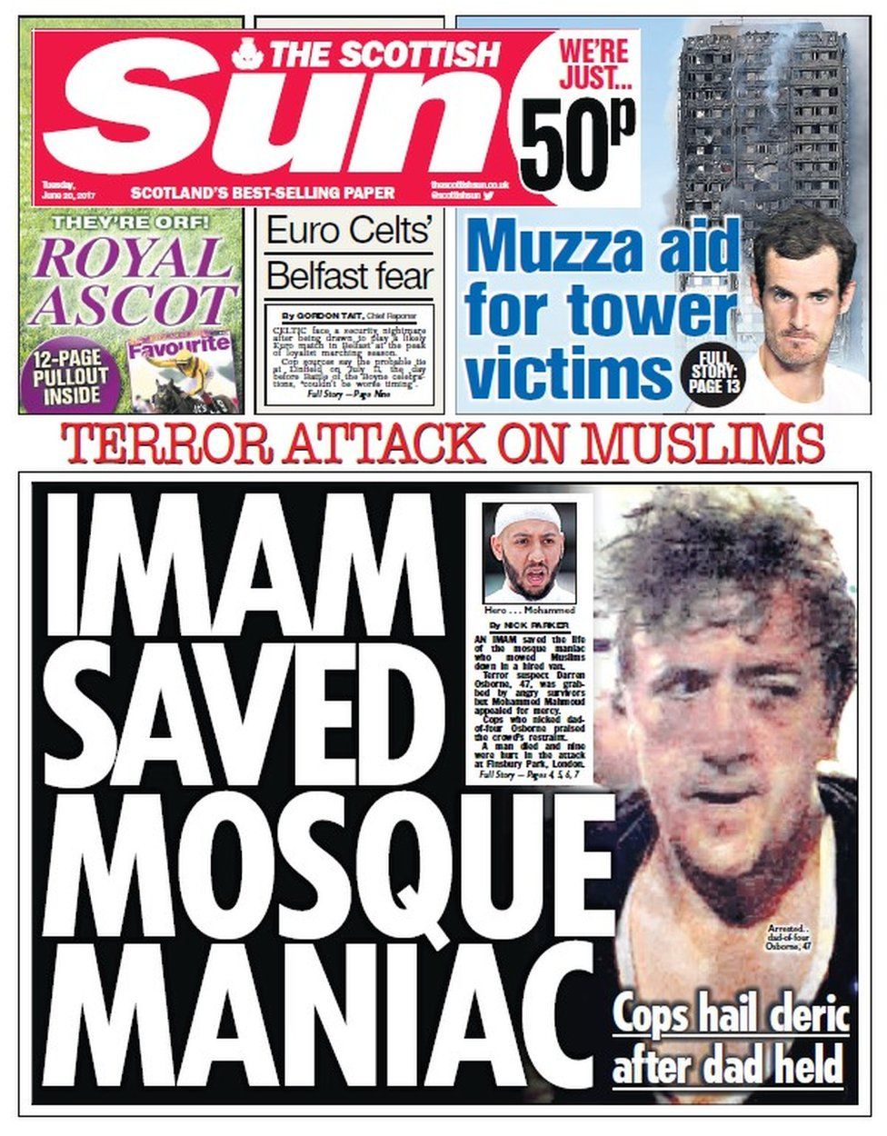 Scotland's papers: Mosque suspect identified - BBC News