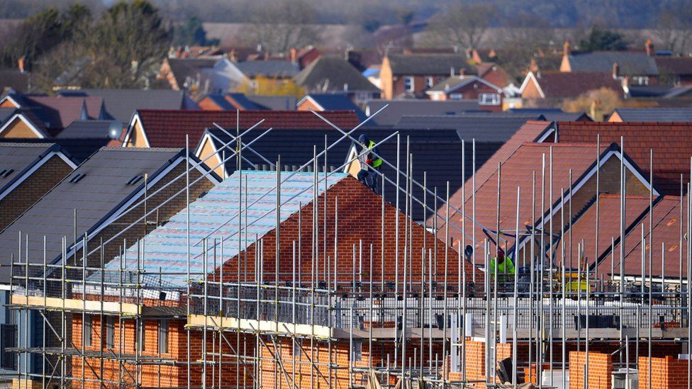Planning permission for new homes in England 'at record low' - BBC News
