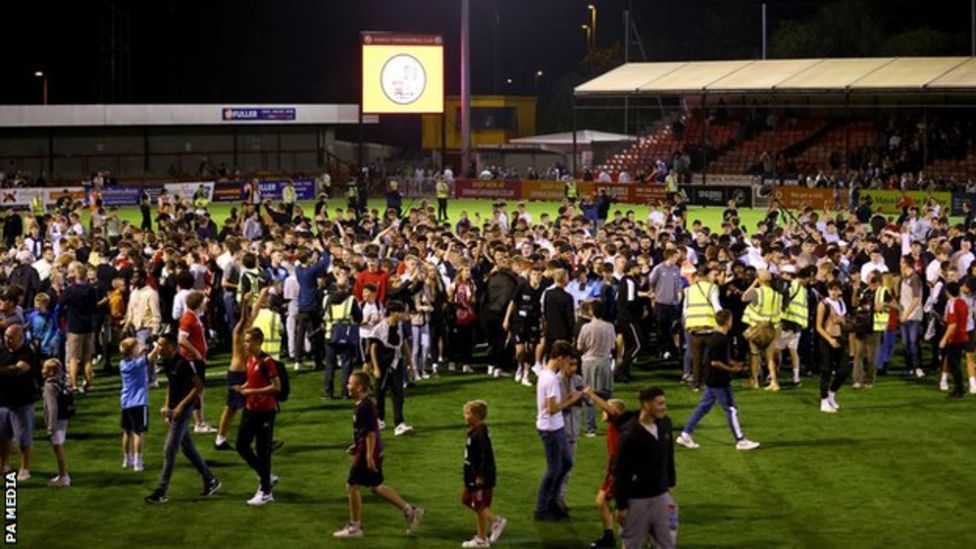 Crawley Town: EFL condemns pitch invasion after Carabao Cup win over ...