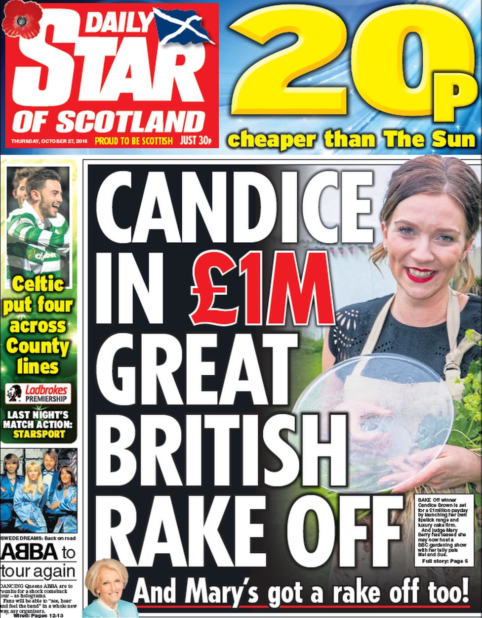 Scotland's papers: NHS reform and the Great British Bake Off winner ...