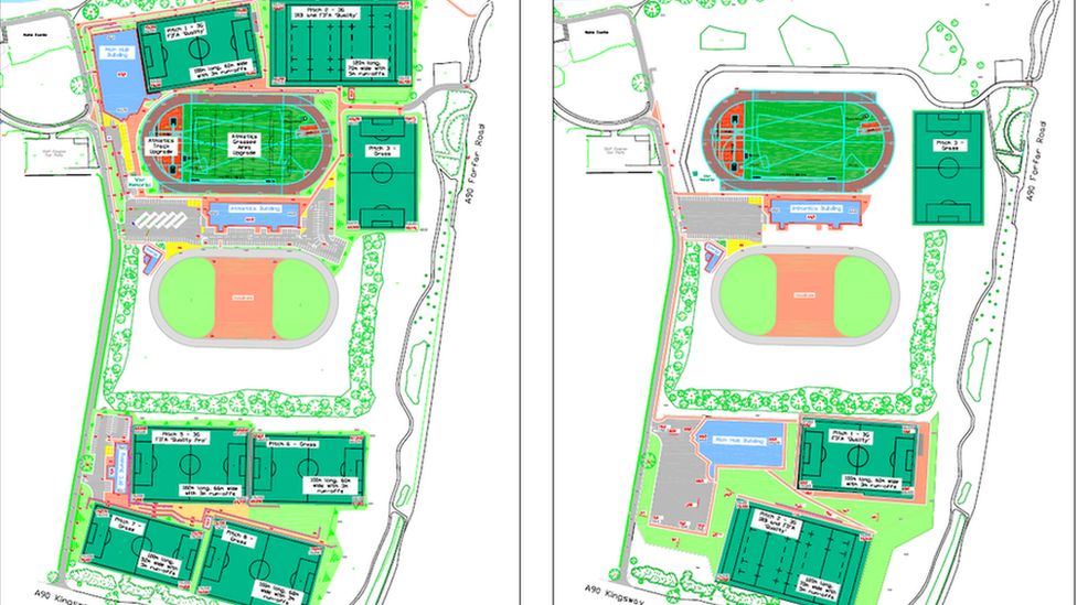New layout planned for £21m sports hub - BBC News