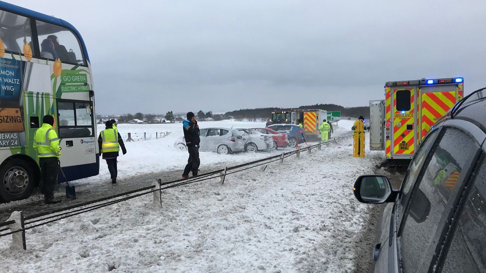 Conditions on Scotland's roads remain 'challenging' - BBC News