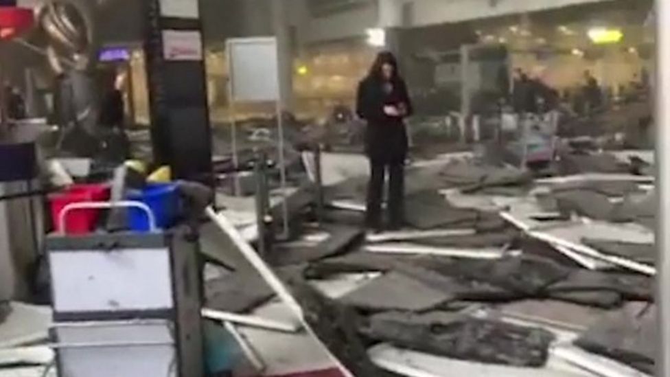 Brussels explosions: Devastation and chaos after attacks - BBC News