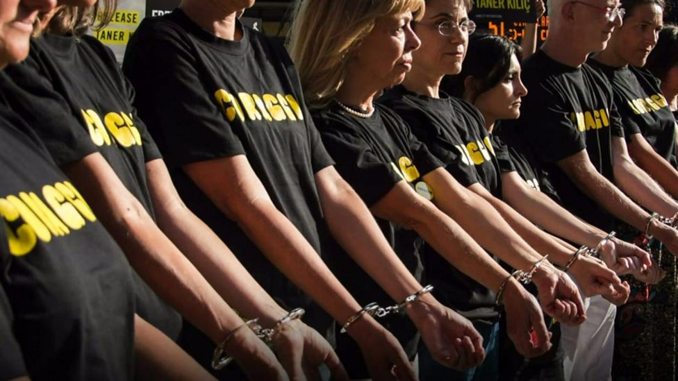 Activists go on trial in Turkey on terror charges - BBC News