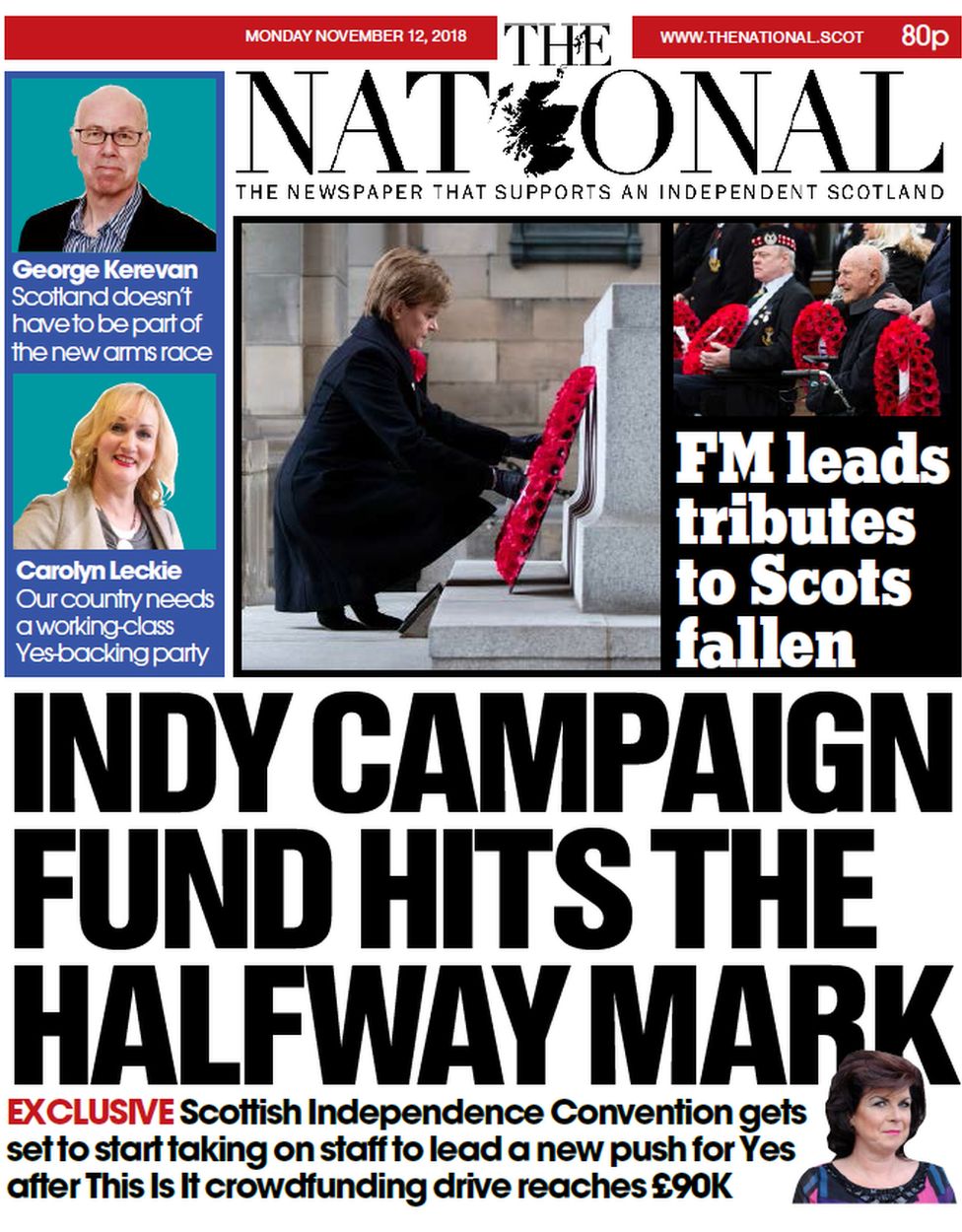 Scotland's papers: The nation remembers the fallen - BBC News