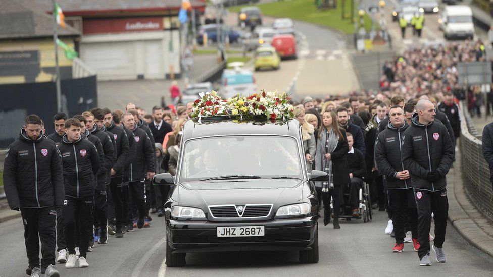 Derry City captain Ryan McBride is laid to rest - BBC News