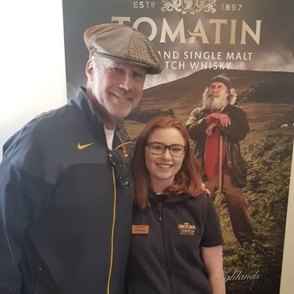 Anchorman star surprises distillery staff - BBC News